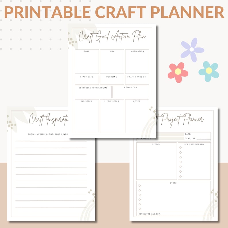 Craft Planner Printable, Organize Your DIY Crafts, Craft Project ...