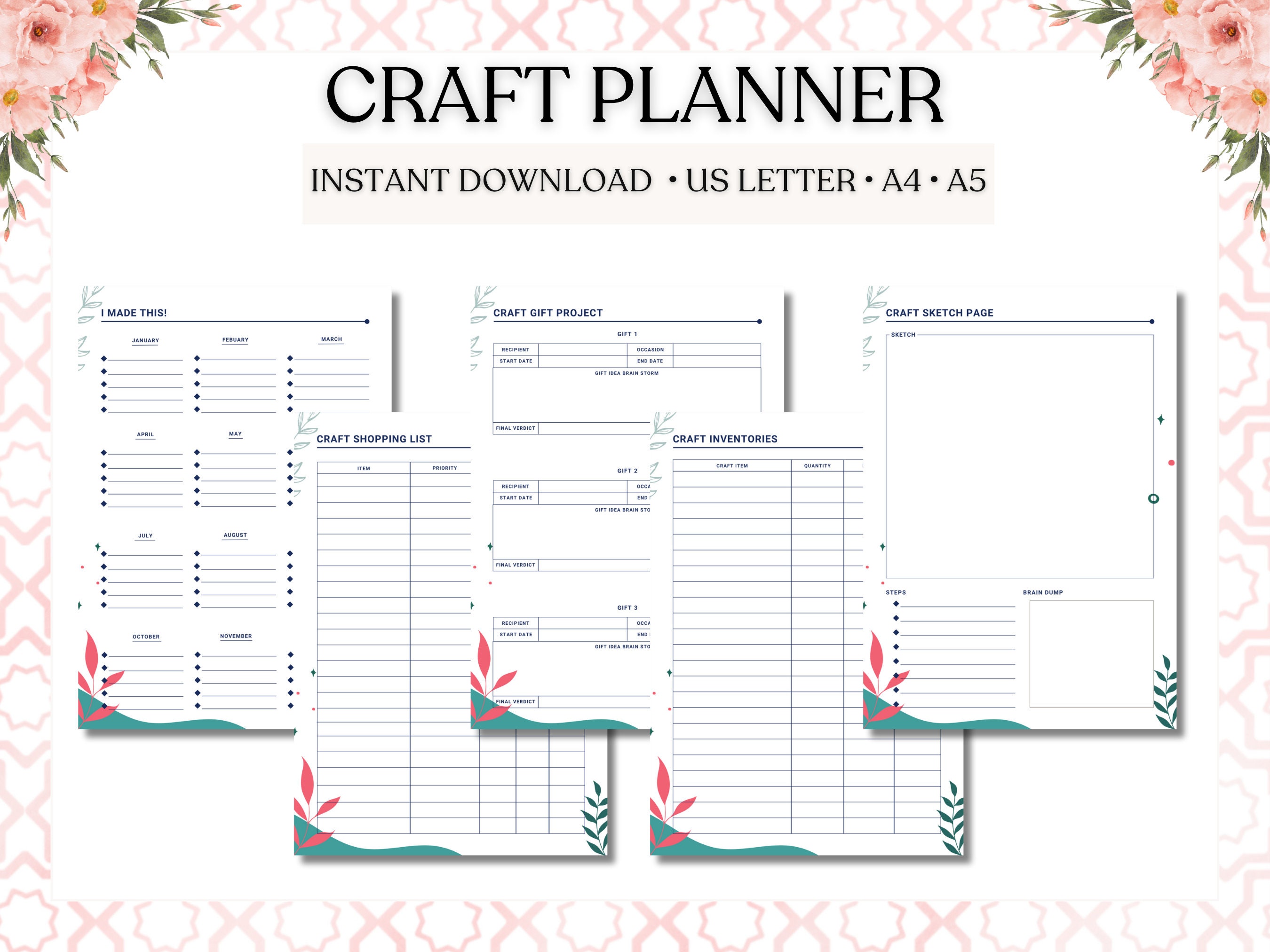 Printable Craft Planner: Streamline Your DIY Projects, Planner for ...