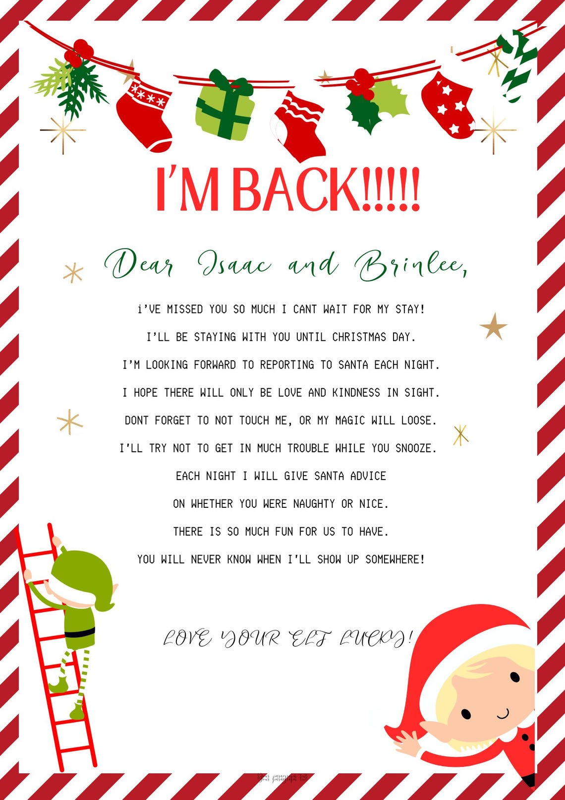 Elf on the Shelf Returns Letter - Etsy UK