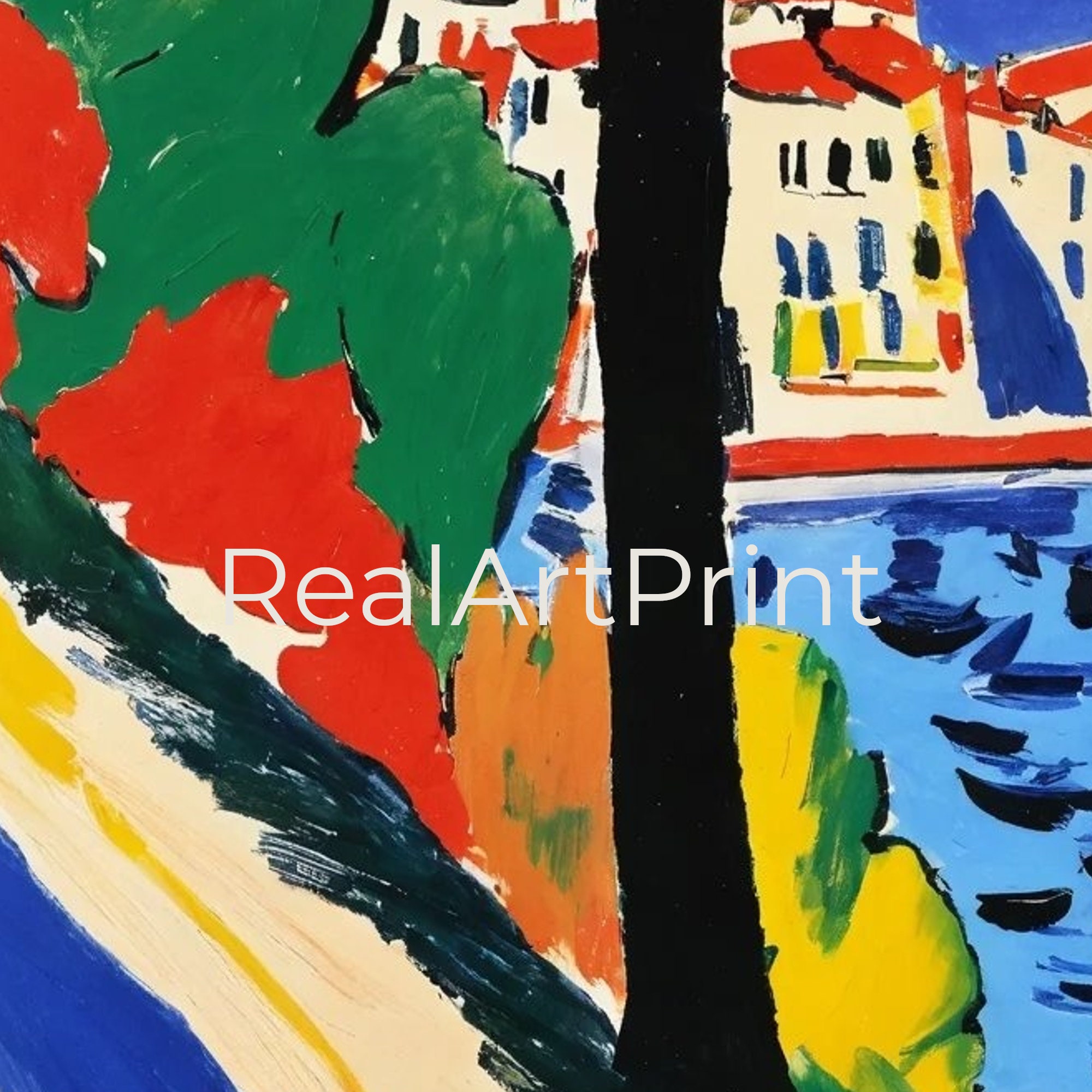 Colorful Fauvism Landscape Abstract Art Print Vibrant Poster Printable ...