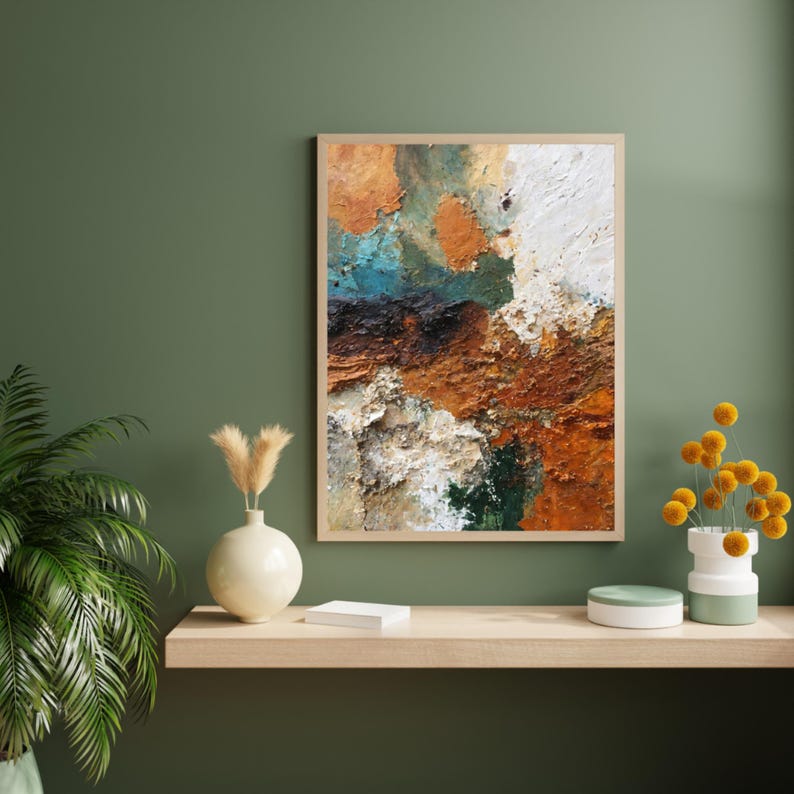 Earthy Abstract Textural Painting Wall Art | Digital Prints | Printable ...