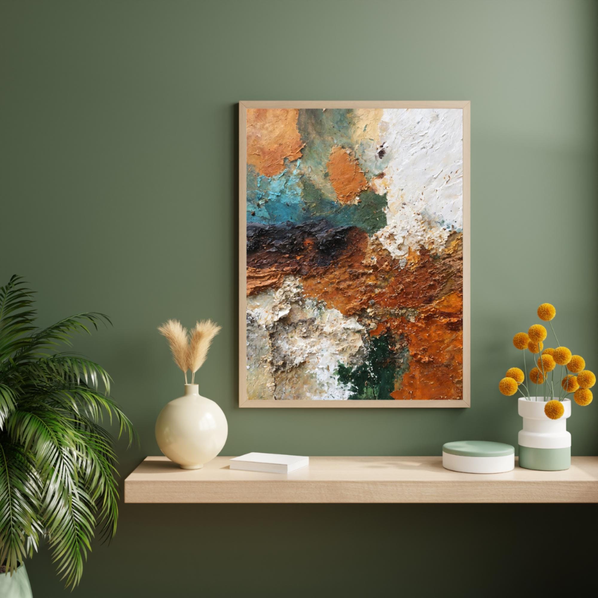 Earthy Abstract Textural Painting Wall Art Digital Prints Printable ...