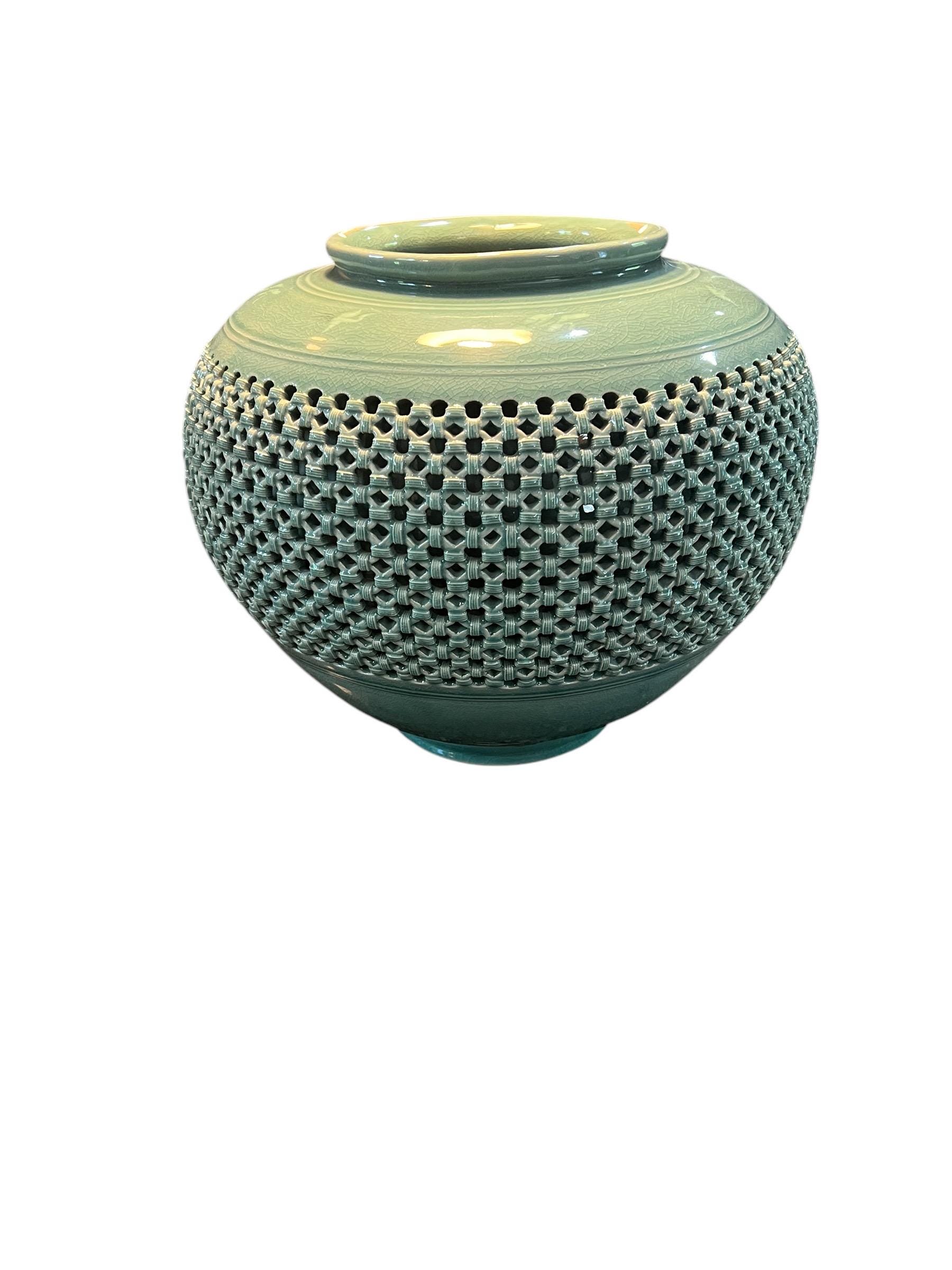 Epic Highly Reticulated Korean Celadon Pot; 49" Around - Etsy