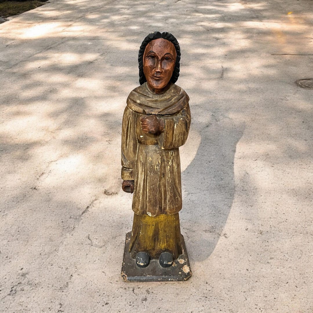28" Tall Hand-carved Wooden Santo (saint) Statue; Polychrome Figure - Etsy