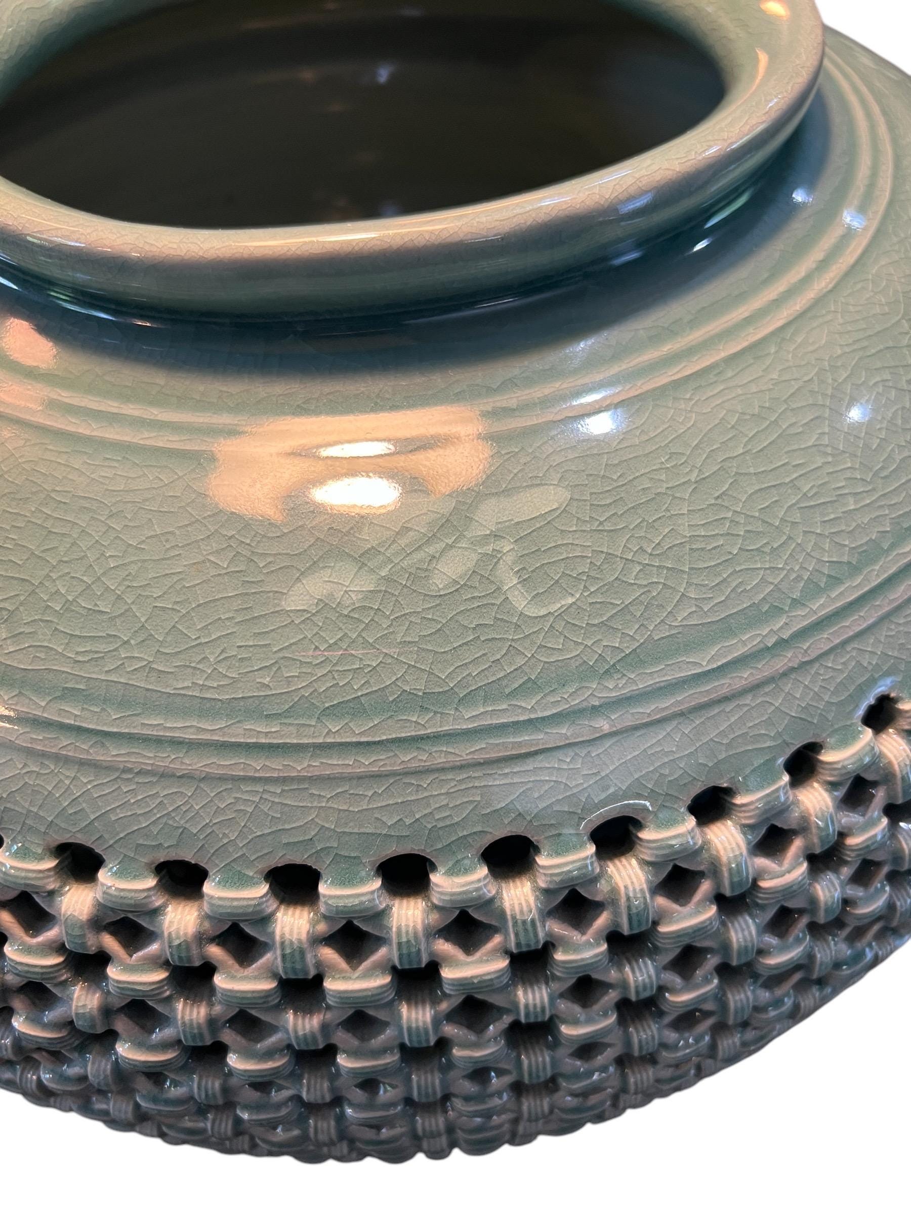 Epic Highly Reticulated Korean Celadon Pot; 49" Around - Etsy