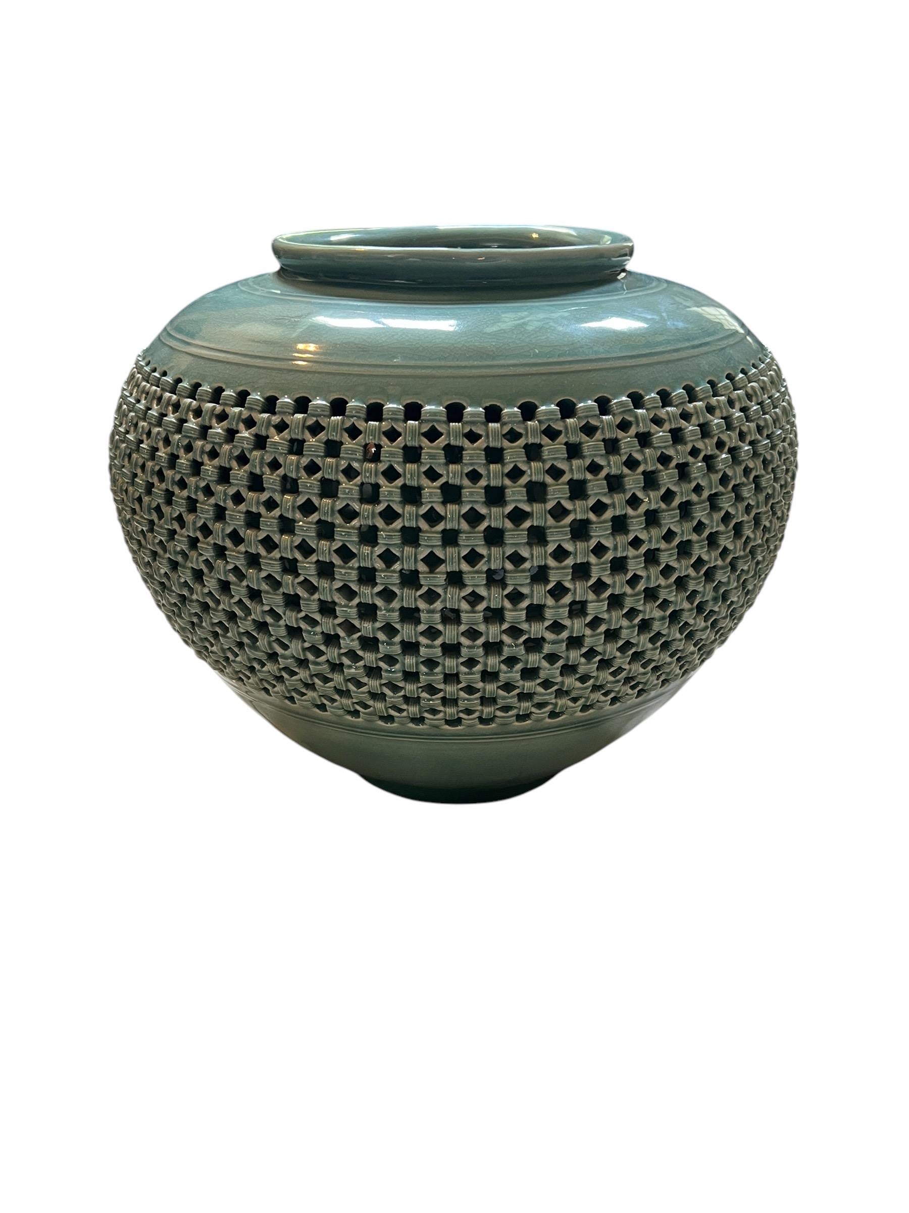 Epic Highly Reticulated Korean Celadon Pot; 49" Around - Etsy