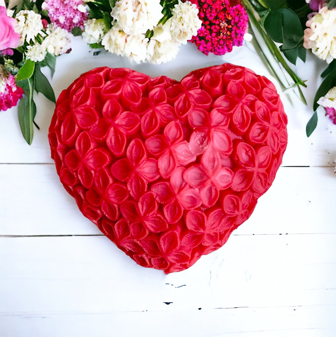 Floral Heart Wax Embed, Valentine Embeds, Wax Hearts, Wax Valentines ...