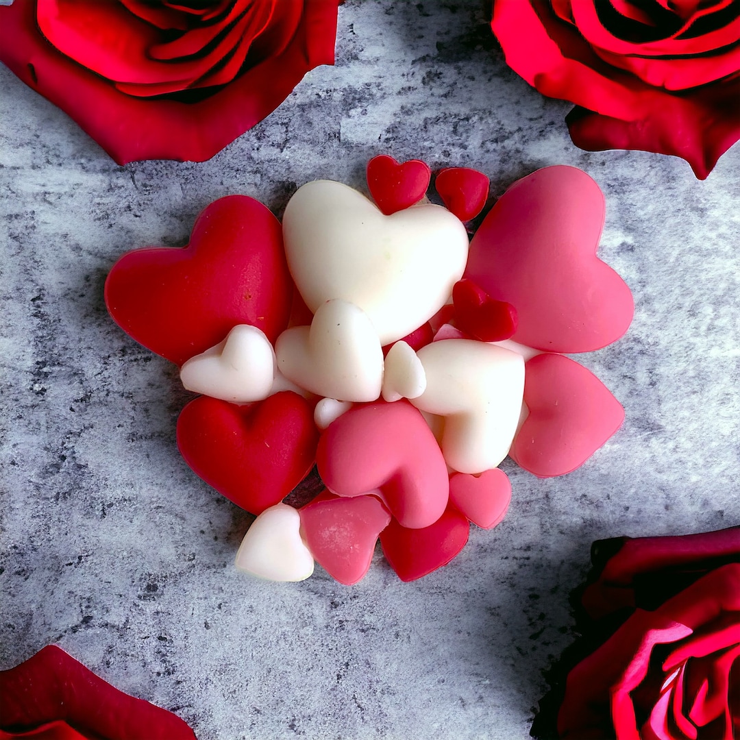 Hearts Minis Wax Embeds, Valentines Embeds, Wax Hearts, Heart Embeds ...