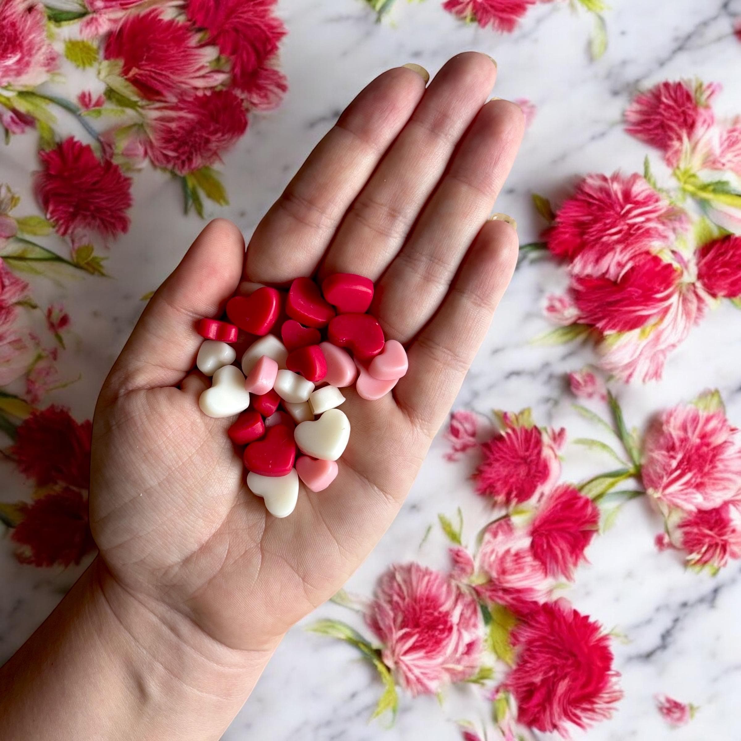 Heart Confetti Wax Embeds, Mini Hearts, Wax Hearts, Wax Embeds, Heart ...