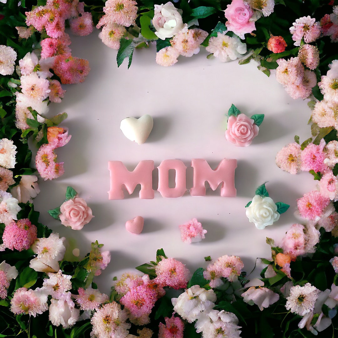 MOM Letters and Flowers Wax Embeds Set, Wax Embeds, Mother's Day Wax ...