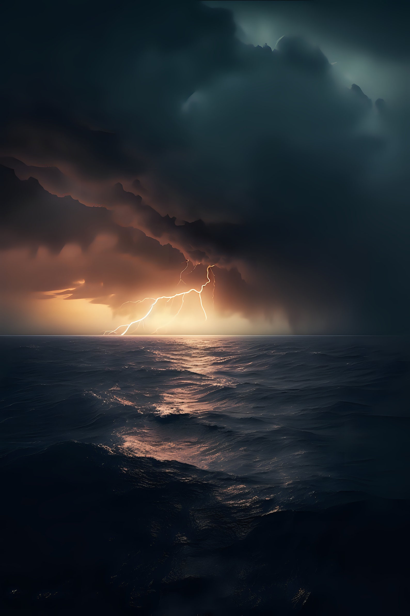 Storm at Sea Digital Print Only, AI, Wall Art, Instant Digital Download ...