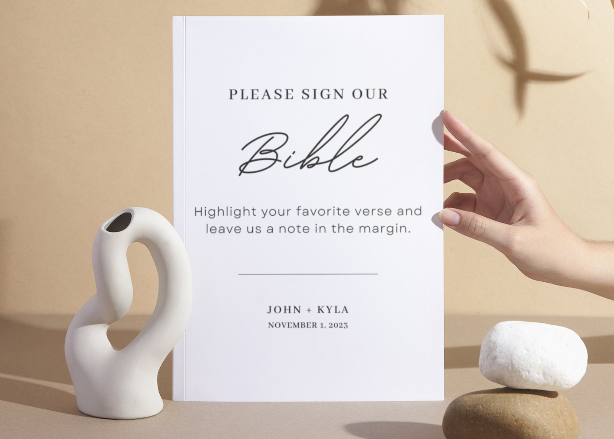 Bible Wedding Guest Book Sign - Etsy