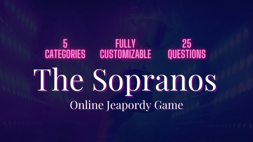 Sopranos Digital Trivia Game / Mac and PC Compatible / Zoom Game ...