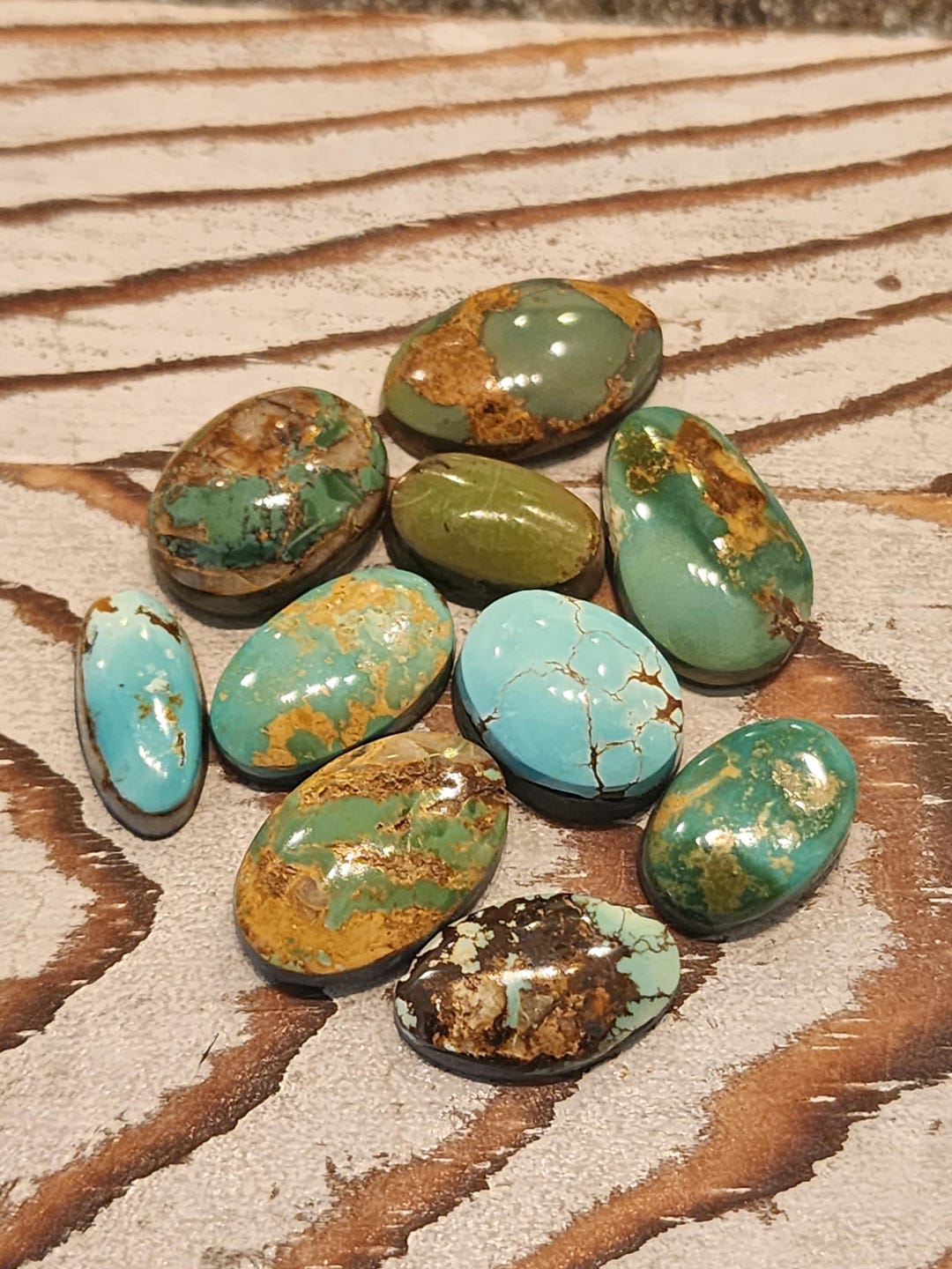 Small Royston Turquoise Cabachons! (10 Small Stones Adding to 37.7ct ...