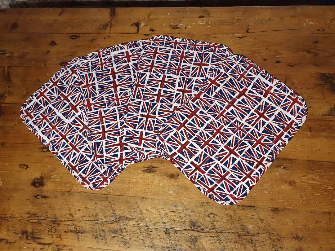 Union Flag Union Jack Quilted Table Mats Place Settings Coasters ...