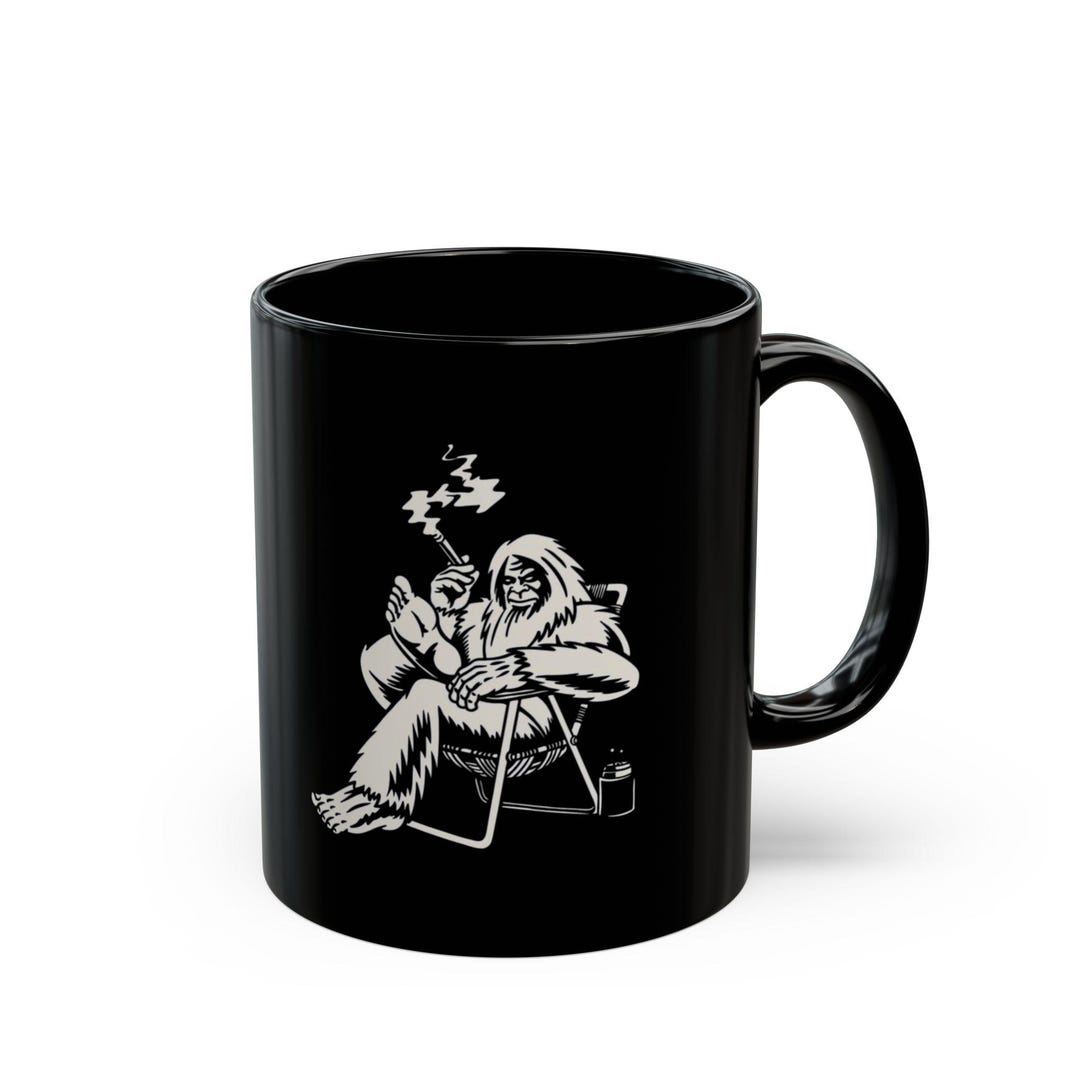 Mug, Yeti Smoking a Cigarette in a Lawn Chair, Sasquatch Coffee Cup ...