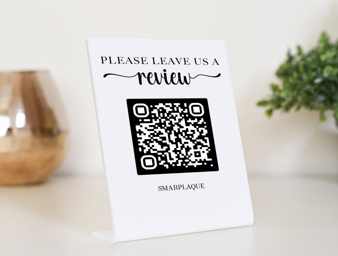 Custom Acrylic QR Code Sign: Business Social Media Review Plaque - Etsy
