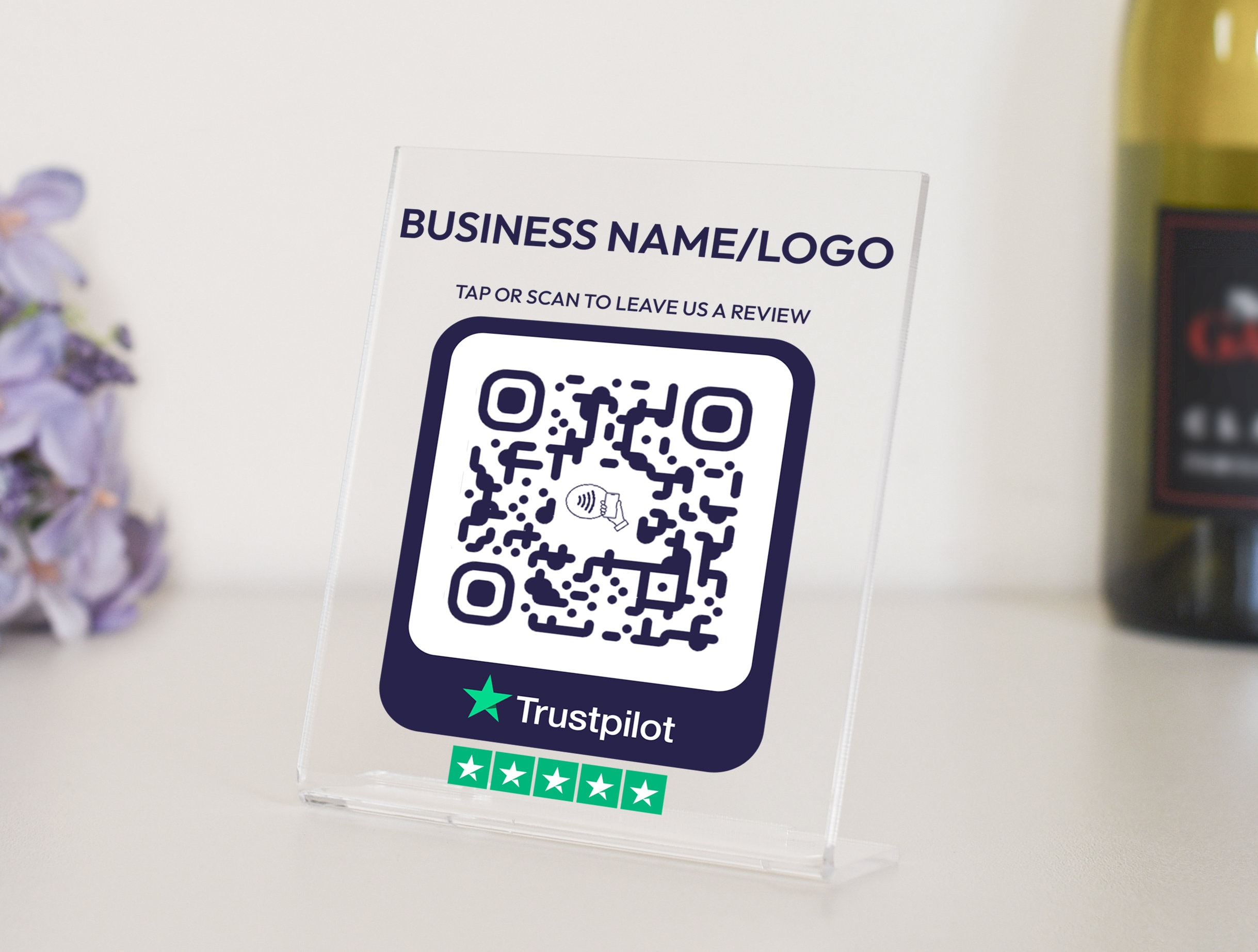Review Us on Trustpilot Plaque - Customizable Nfc/tap and QR Sign ...