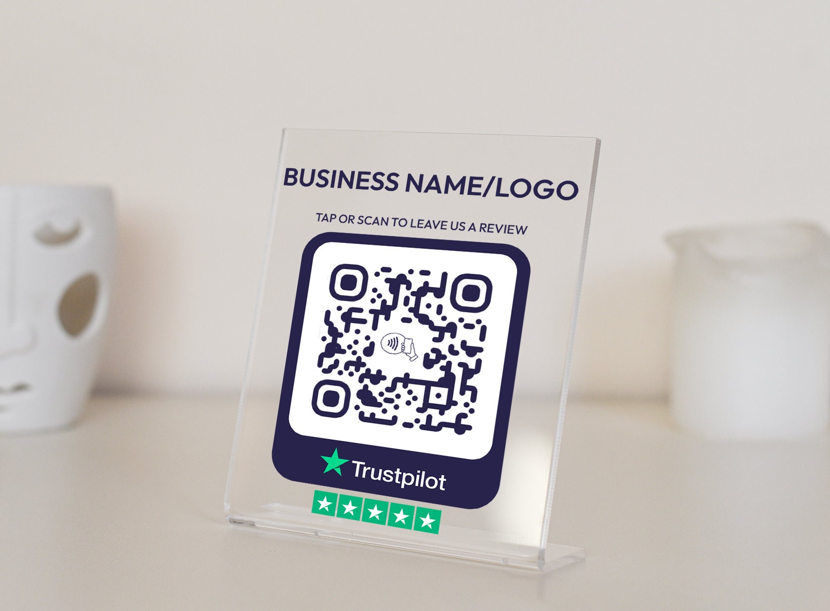 Review Us on Trustpilot Plaque - Customizable Nfc/tap and QR Sign ...
