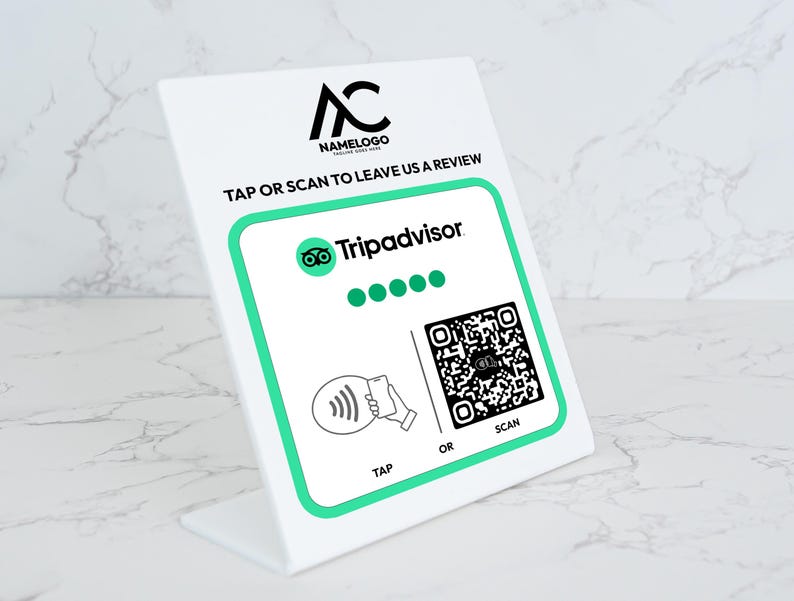 Custom Tripadvisor Sign With QR Code & NFC Tap | Personalized Review ...