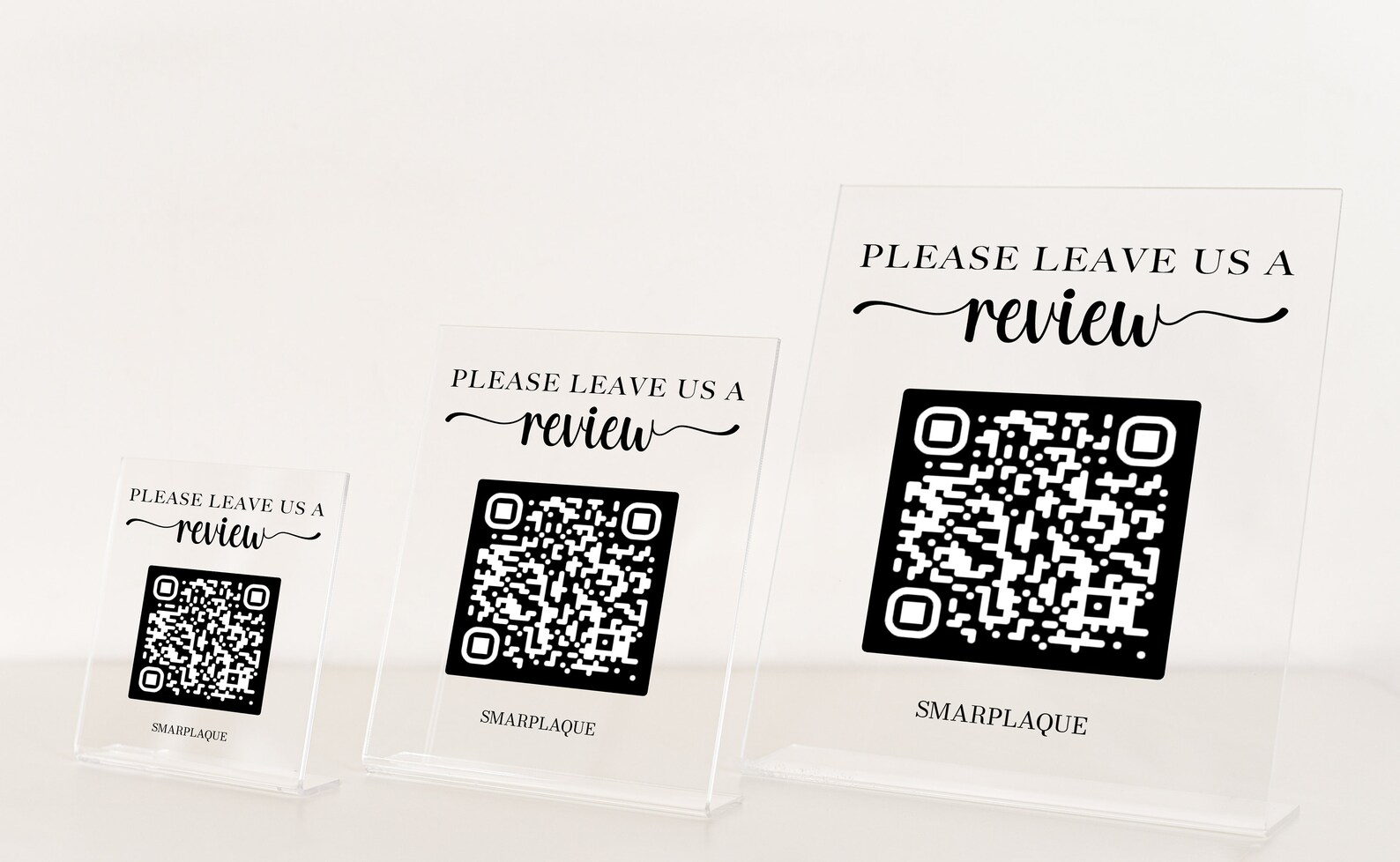 Custom Acrylic QR Code Sign: Business Social Media Review Plaque - Etsy