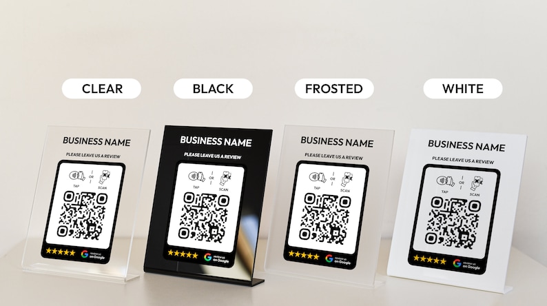 Custom NFC Google Tap to Review Stand for Business Reviews, QR Code ...