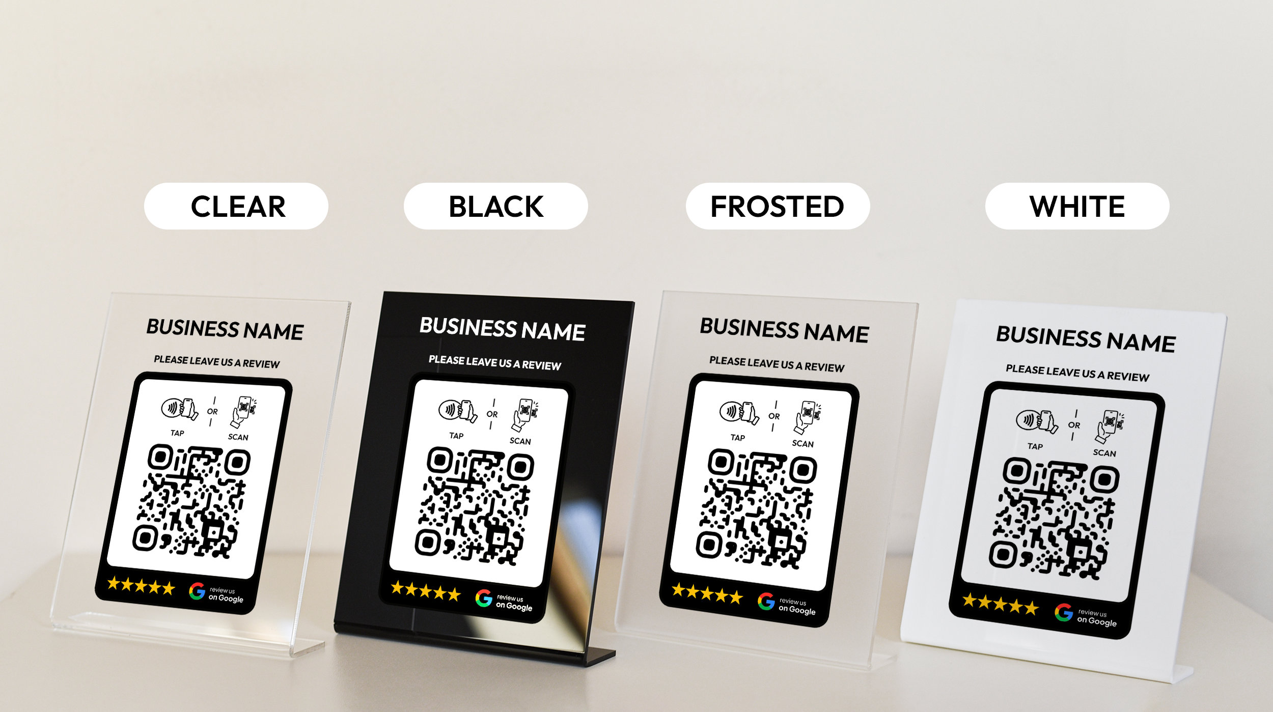 Custom NFC Google Tap to Review Stand for Business Reviews, QR Code ...