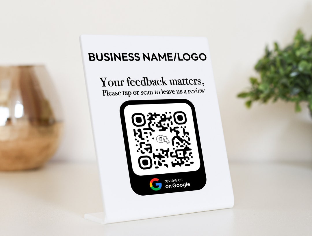 Review Us on Google Plaque - Customizable Nfc/tap and QR Sign Google ...