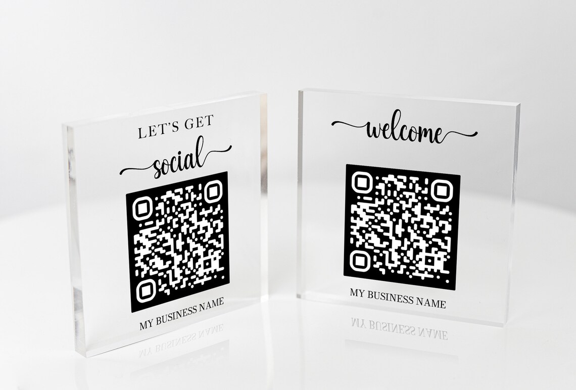 Mini QR Code Display Sign Social, QR Business Sign, Scan to Pay ...