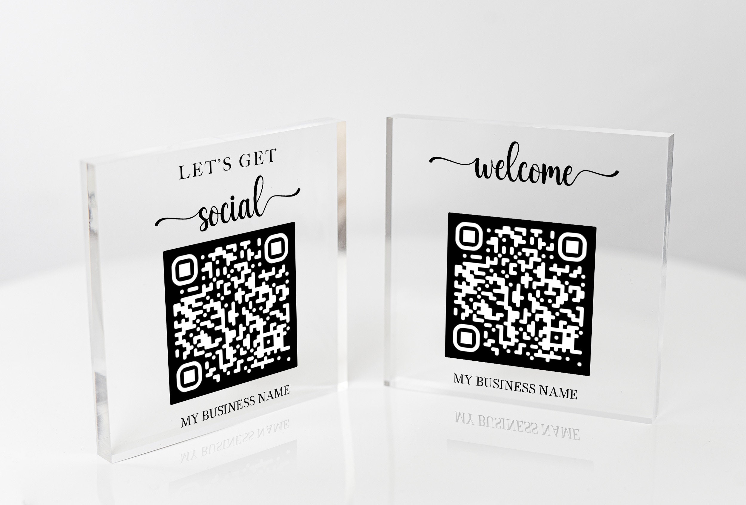 Mini QR Code Display Sign Social, QR Business Sign, Scan to Pay ...