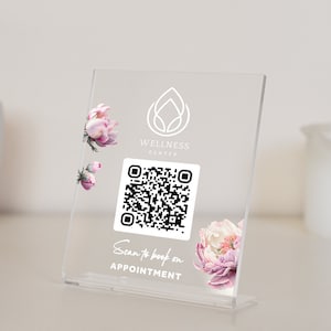Acrylic Business QR Code Sign: Appointment Booking, Social Media ...