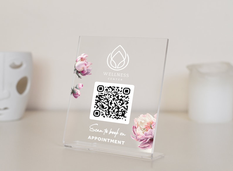 Acrylic Business QR Code Sign: Appointment Booking, Social Media ...