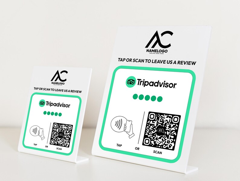 Custom Tripadvisor Sign With QR Code & NFC Tap | Personalized Review ...