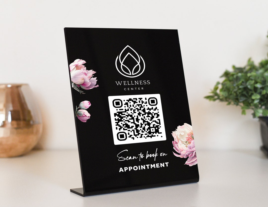 Acrylic Business QR Code Sign: Appointment Booking, Social Media ...