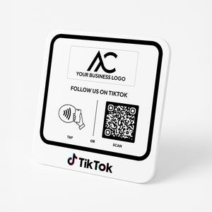Tiktok QR Code Business Sign | Custom Social Media Display With Logo ...