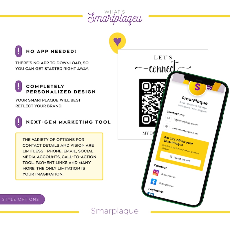 Mini QR Code Display Sign Social, QR Business Sign, Scan to Pay ...