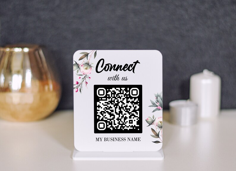 Mini QR Code Business Display Sign Social, Scan to Pay, Appointment ...