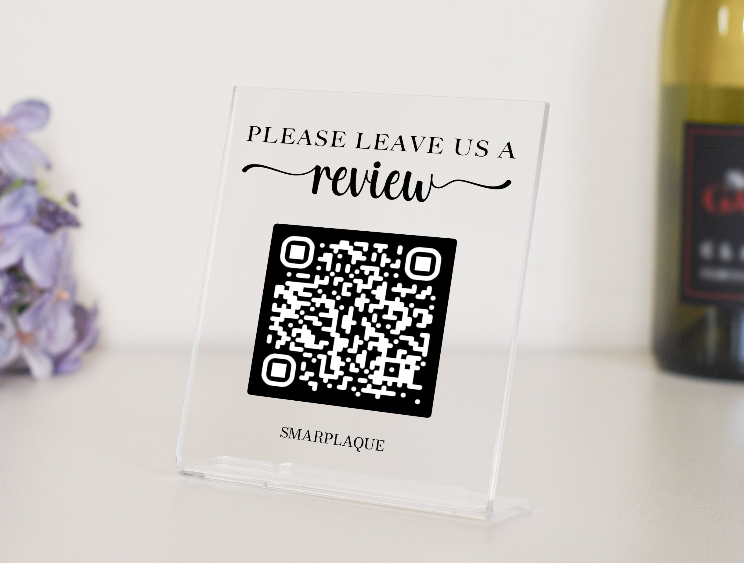 Custom Acrylic QR Code Sign: Business Social Media Review Plaque - Etsy