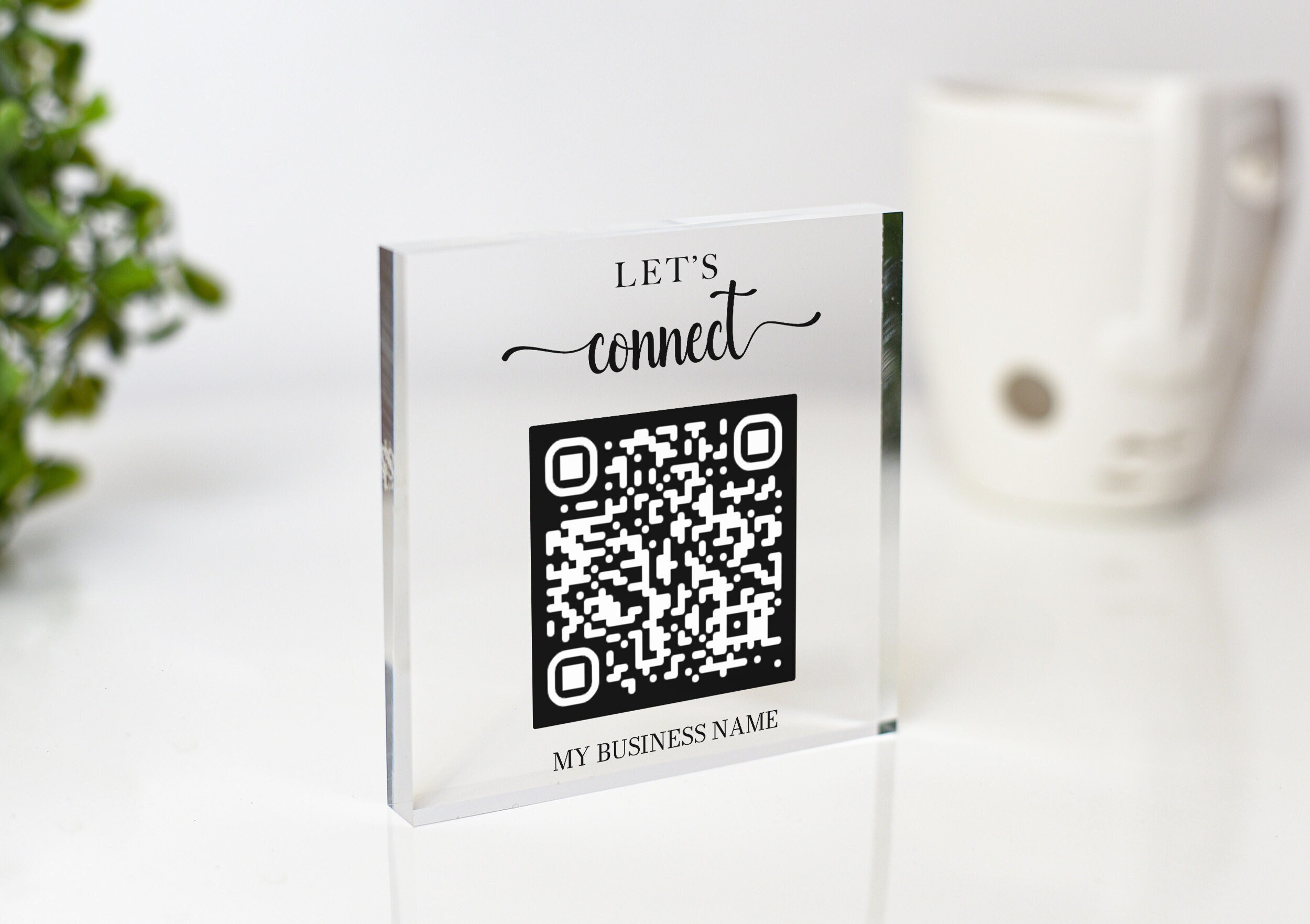 Mini Acrylic QR Code Business Sign: Social Media, Scan to Pay - Etsy
