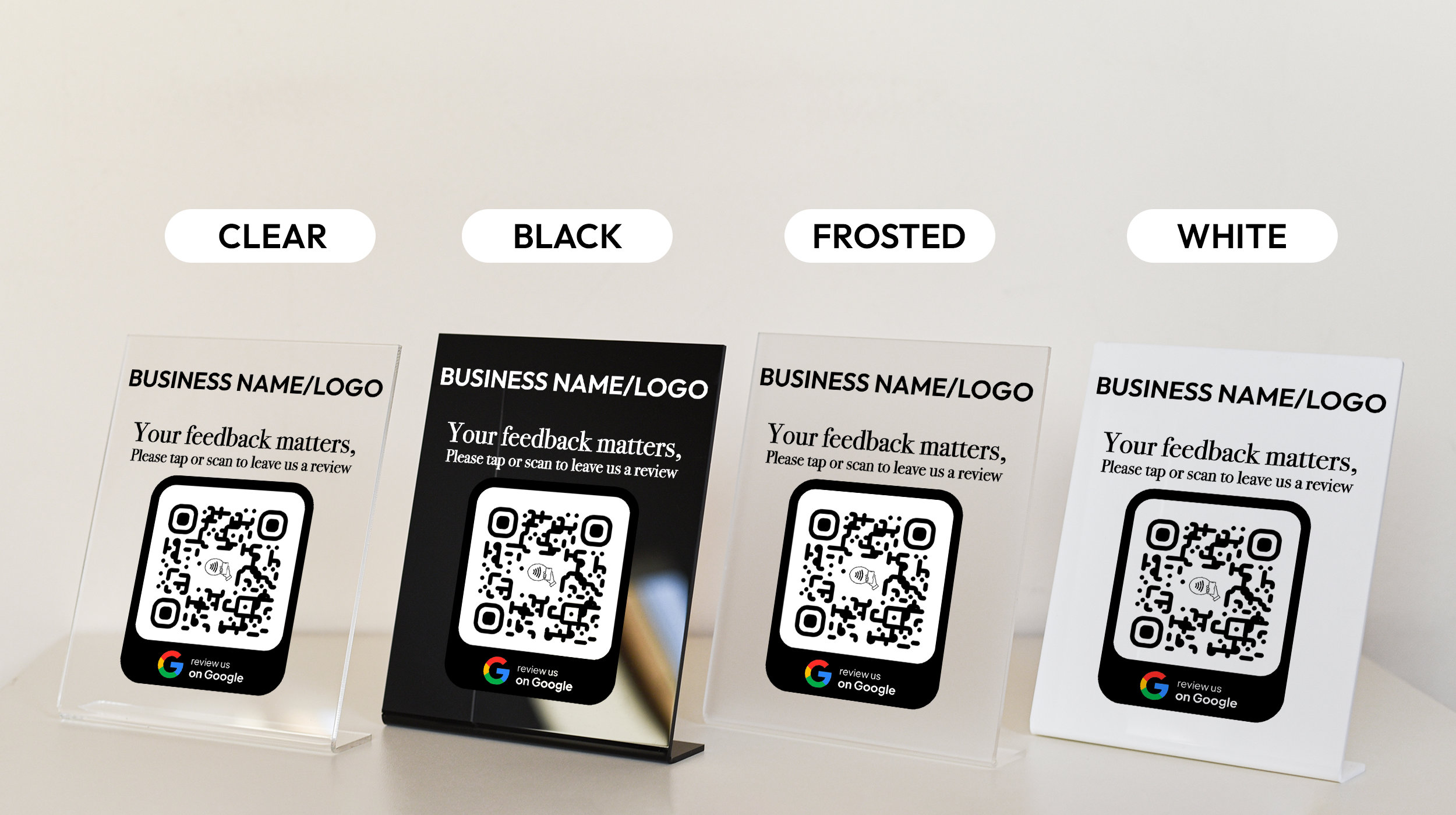 Review Us on Google Plaque Customizable Nfc/tap and QR Sign Google ...