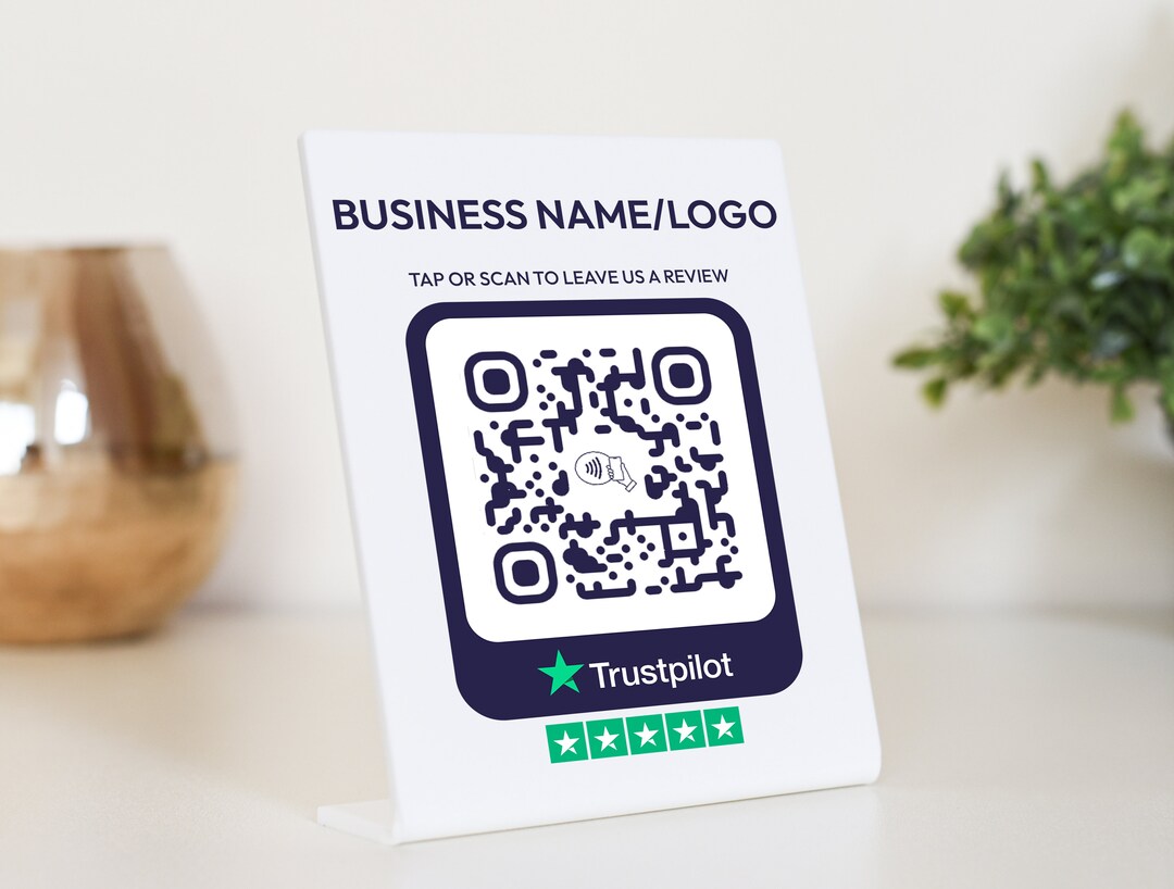 Review Us on Trustpilot Plaque - Customizable Nfc/tap and QR Sign ...
