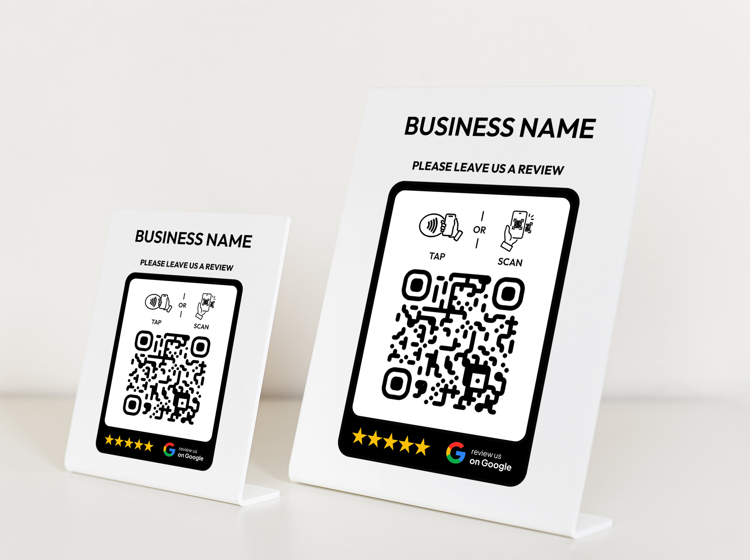 Custom NFC Google Tap to Review Stand for Business Reviews, QR Code ...