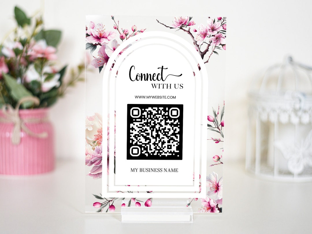 Connect With Us QR Code Sign | Salon Beauty Hairdressers Beautician ...