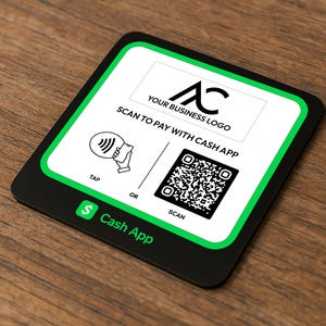 Cash App QR Code Payment Sign | Scan to Pay Acrylic Sign With Custom ...