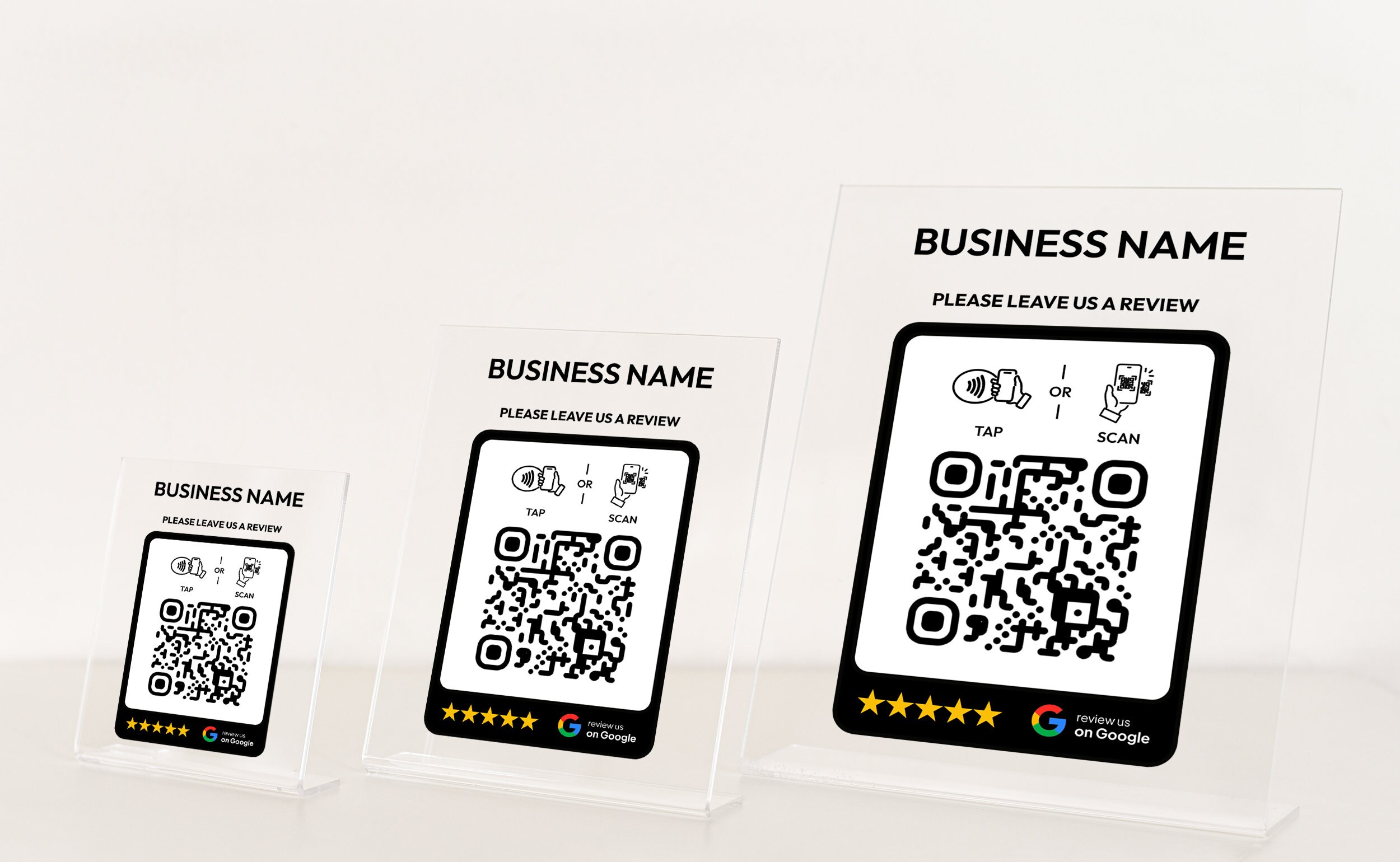 Custom NFC Google Tap to Review Stand for Business Reviews, QR Code ...