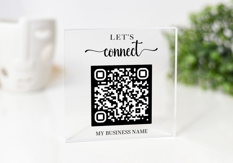 Mini QR Code Display Sign Social, QR Business Sign, Scan to Pay ...