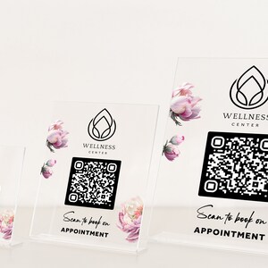 Acrylic Business QR Code Sign: Appointment Booking, Social Media ...