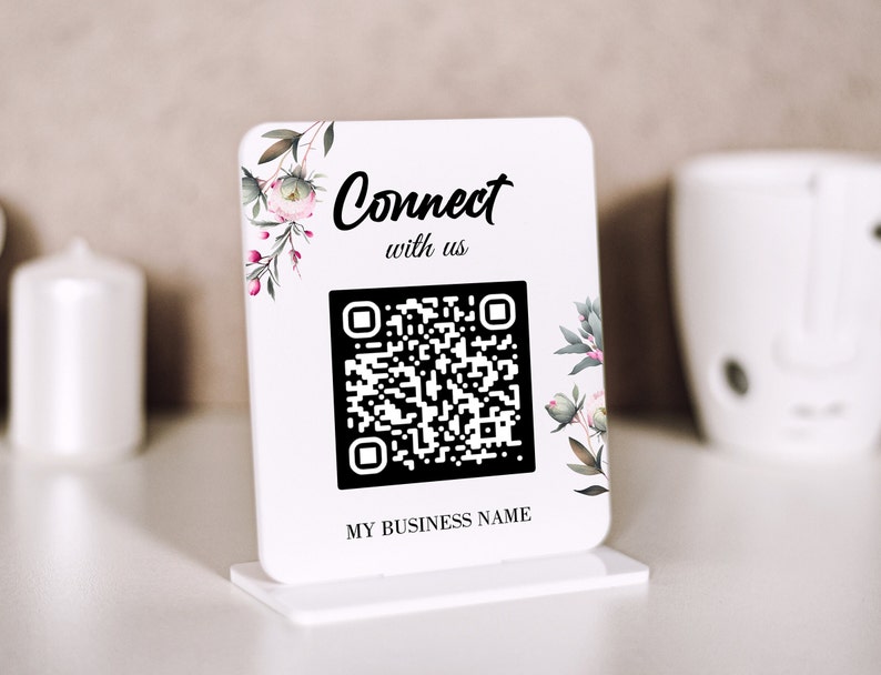 Mini QR Code Business Display Sign Social, Scan to Pay, Appointment ...