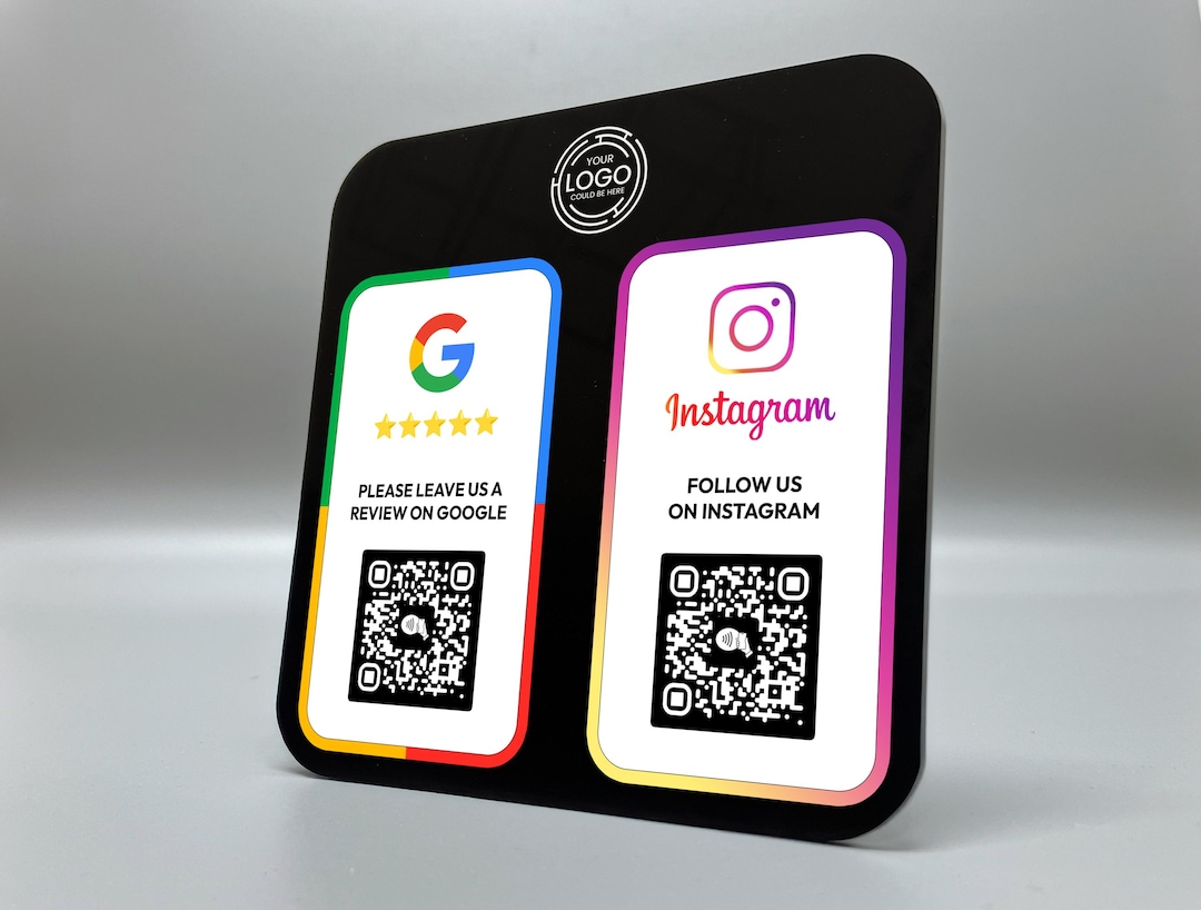 Google Review Plaque, Multi QR Code Sign for Business, Mini QR Code ...
