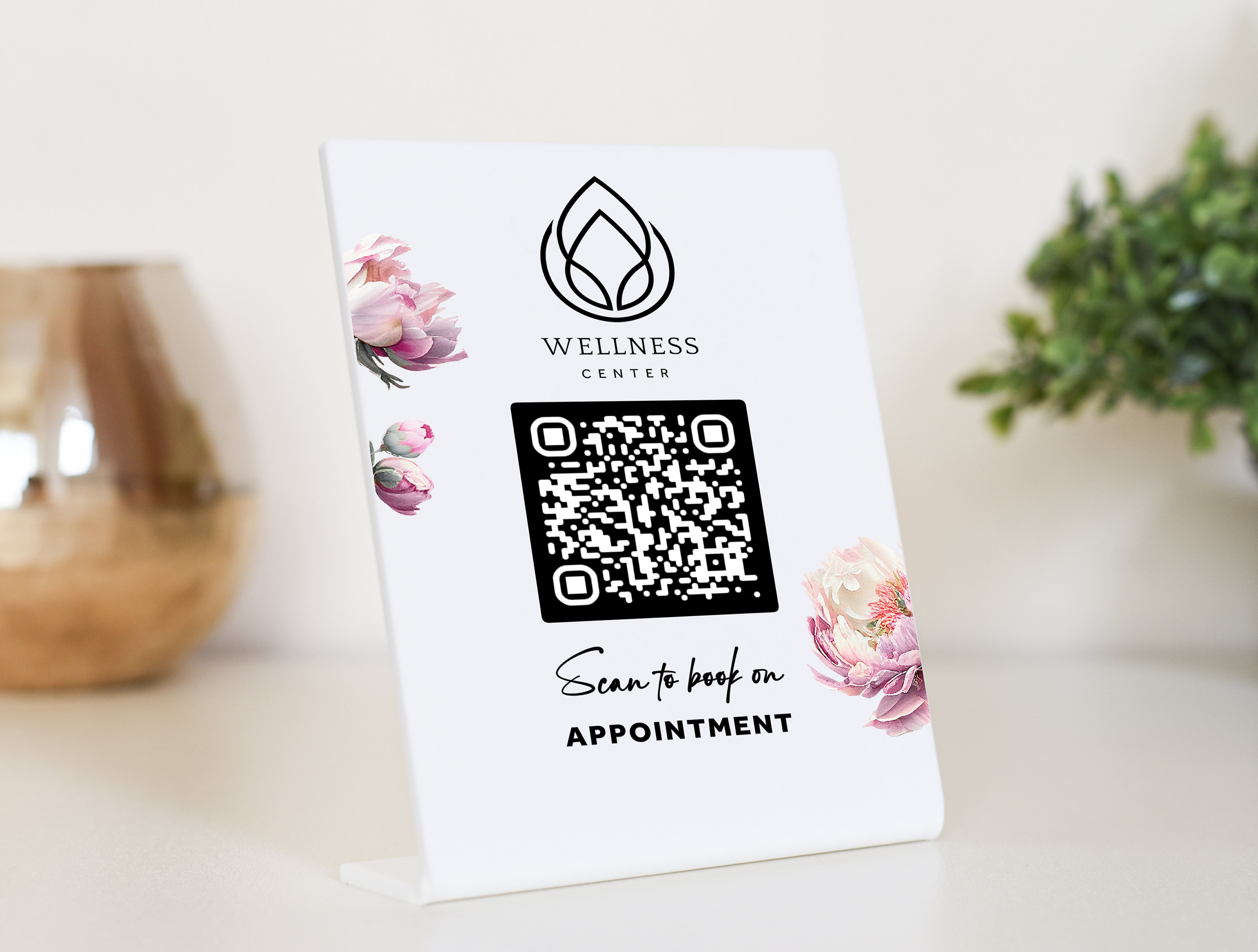 Acrylic Business QR Code Sign: Appointment Booking, Social Media ...